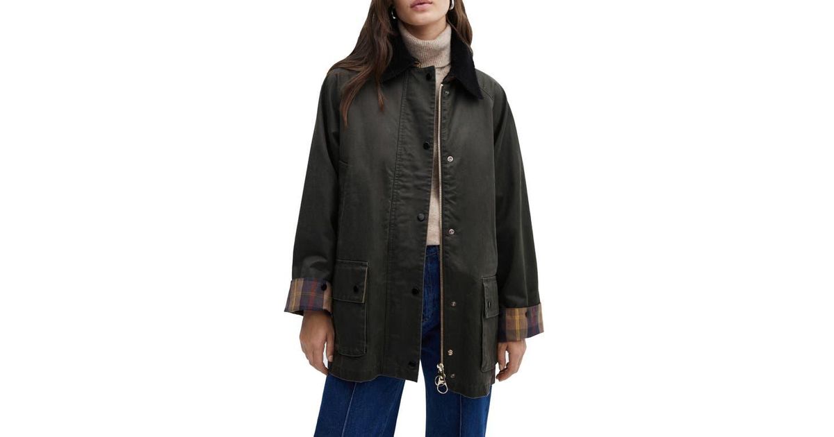 Mango Waxed Effect Jacket in Black | Lyst