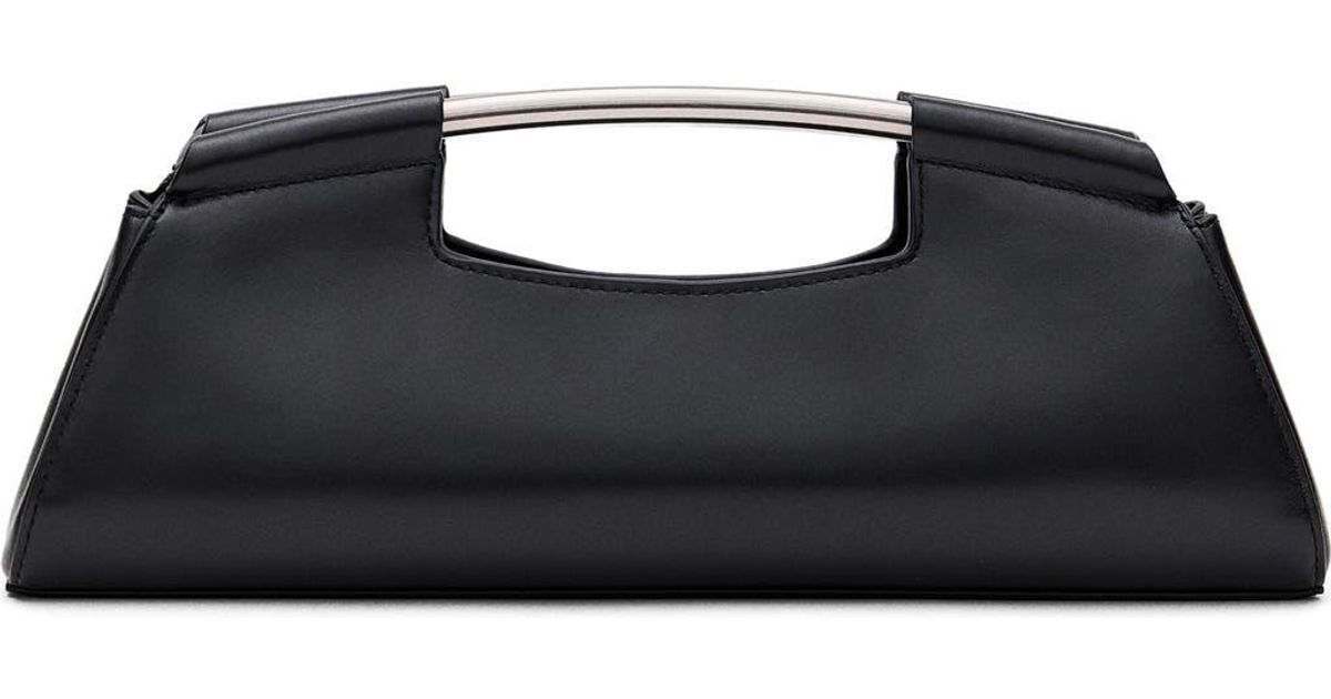 Mango Metal Handle Leather Handbag in Black | Lyst