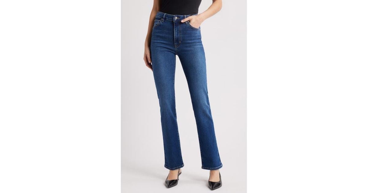 FRAME The Pencil High Waist Slim Straight Leg Jeans in Blue | Lyst