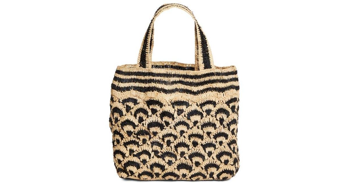 EILAF Madagascar Shell Crochet Raffia Tote in Metallic | Lyst