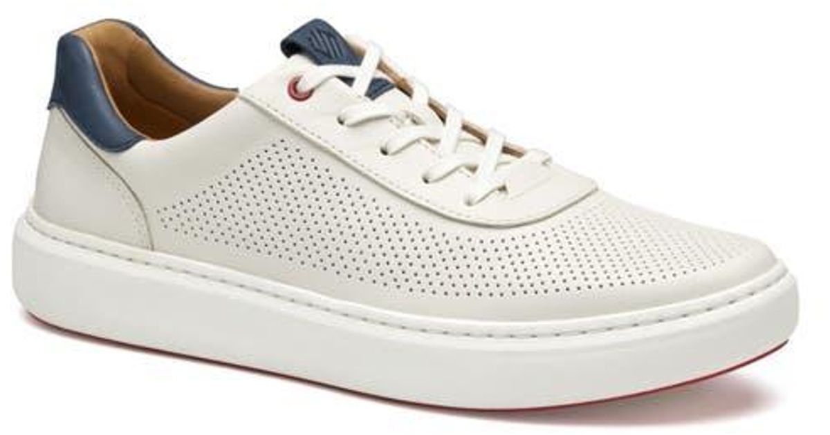 Johnston & Murphy Anders Perforated Sneaker in White for Men | Lyst