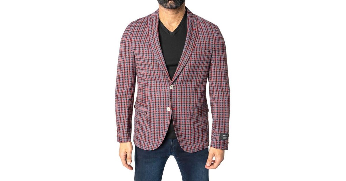 Maceoo Descartes Scottish Check Blazer in Red for Men | Lyst