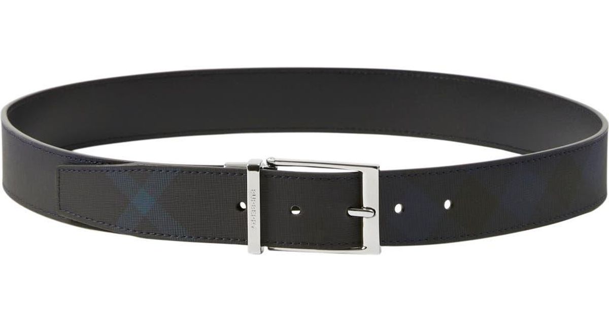 Burberry Reversible Check Belt in Black for Men | Lyst