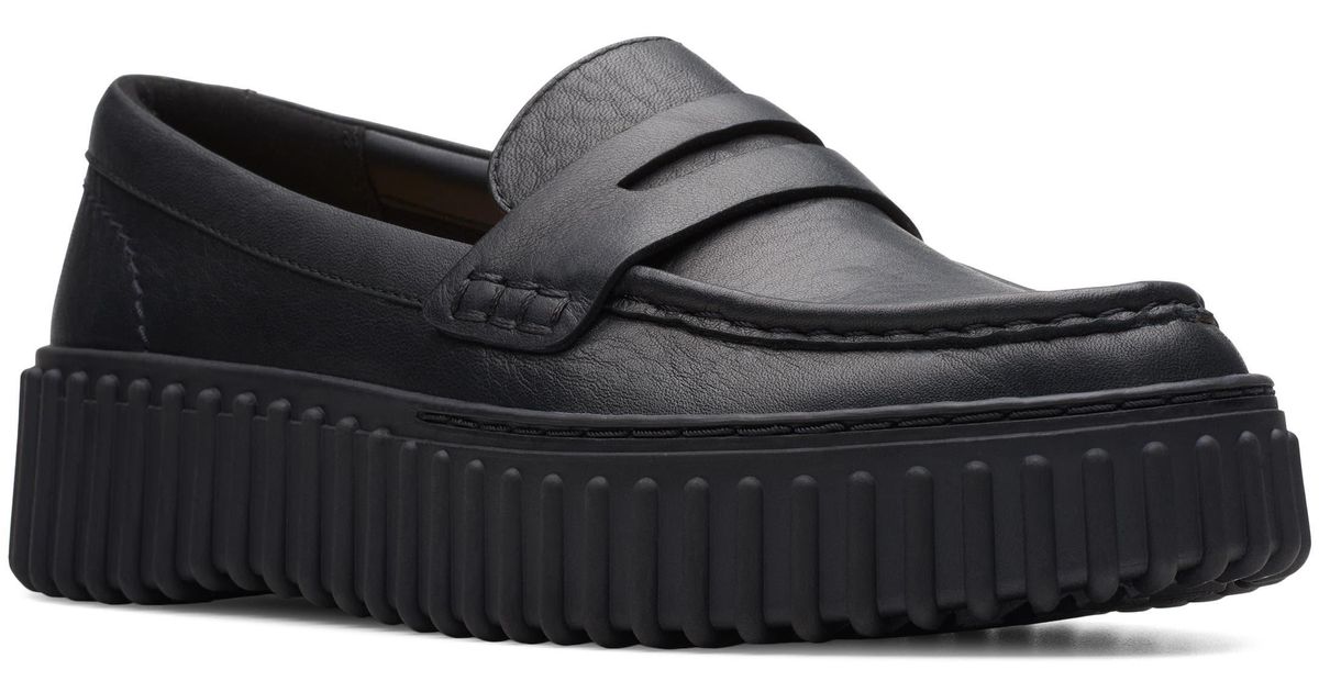 Clarks Clarks(r) Torhill Platform Penny Loafer in Black | Lyst