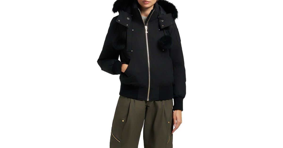 Moose Knuckles Debbie Genuine Shearling Trim Hooded Water Repellent 800 ...