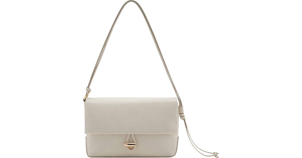 Mango Faux Leather Shoulder Bag in Gray | Lyst