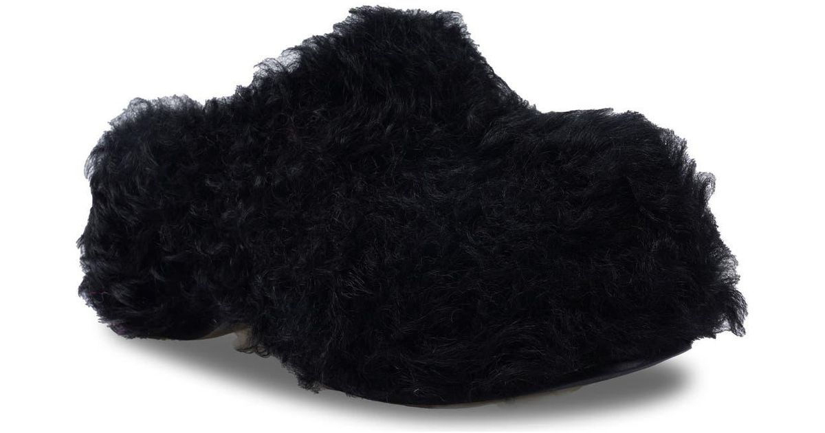 Zigi Curly Faux Shearling Platform Clogs in Black | Lyst