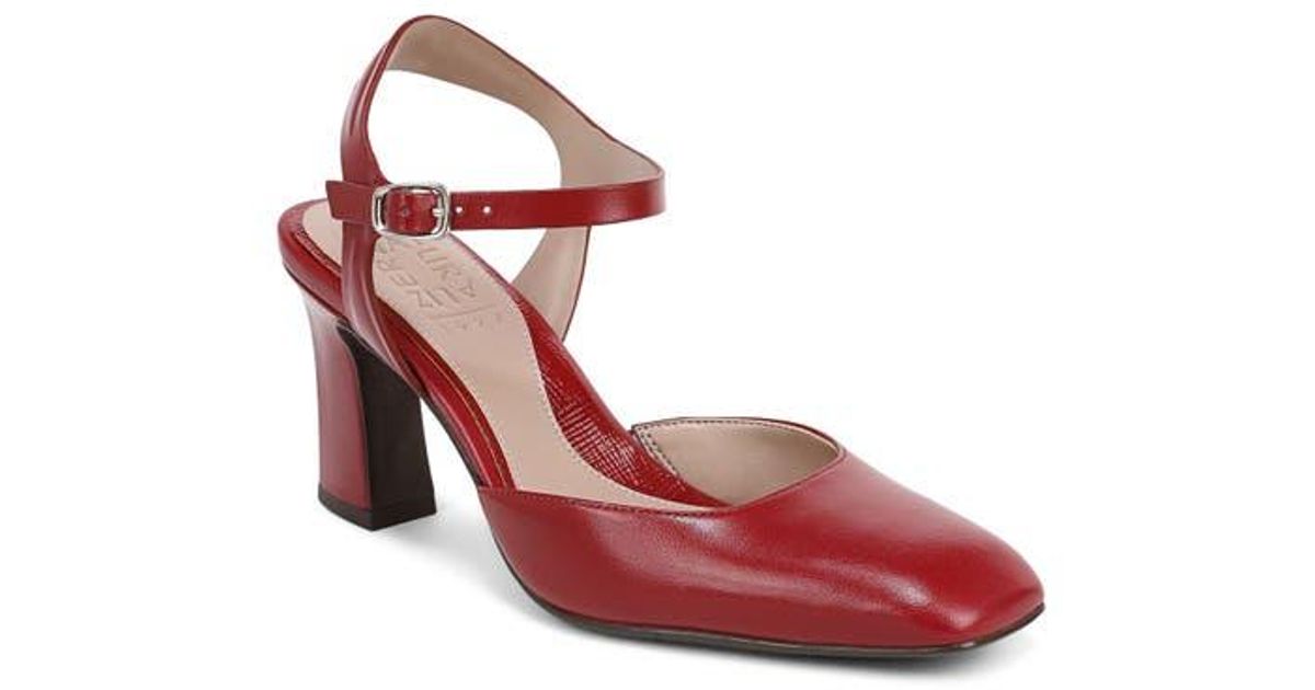 Naturalizer Frankie Ankle Strap Pump in Red | Lyst