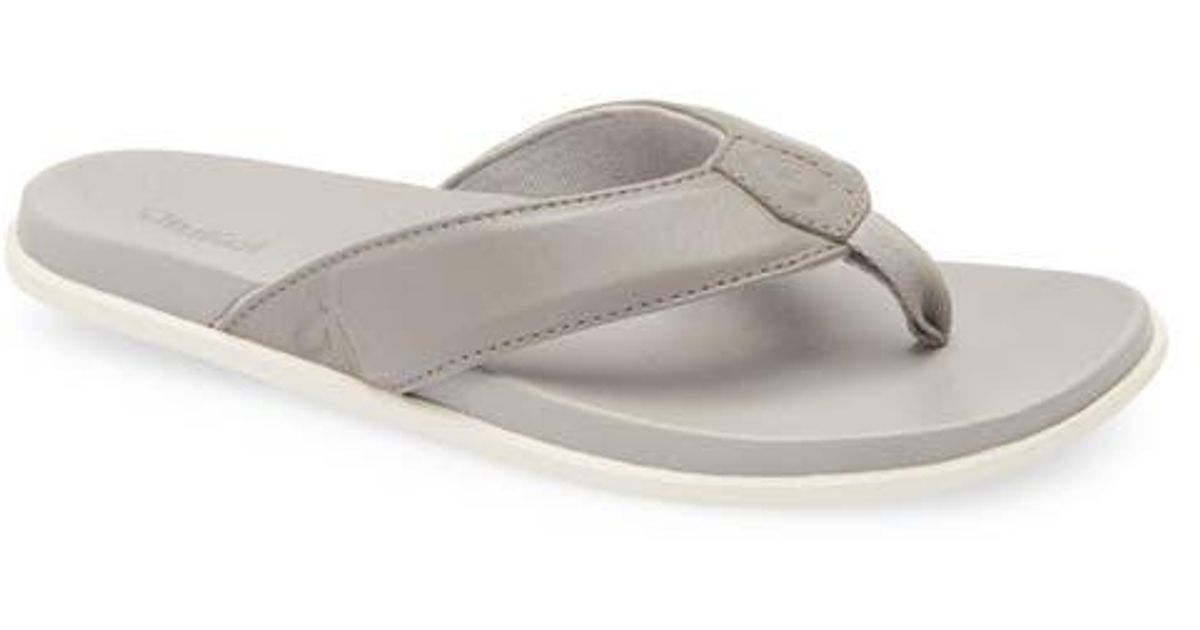 Olukai Olali Flip Flop in Gray for Men | Lyst