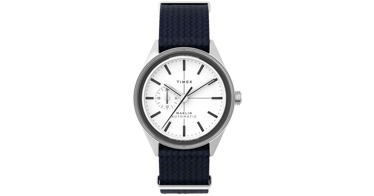 Timex Marlin Jet Automatic Fabric Strap Watch, 38Mm in Black for Men | Lyst