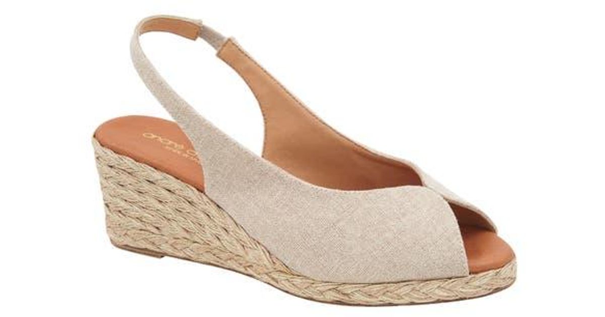 Andre Assous Audrey Espadrille Wedge Sandal in Natural | Lyst