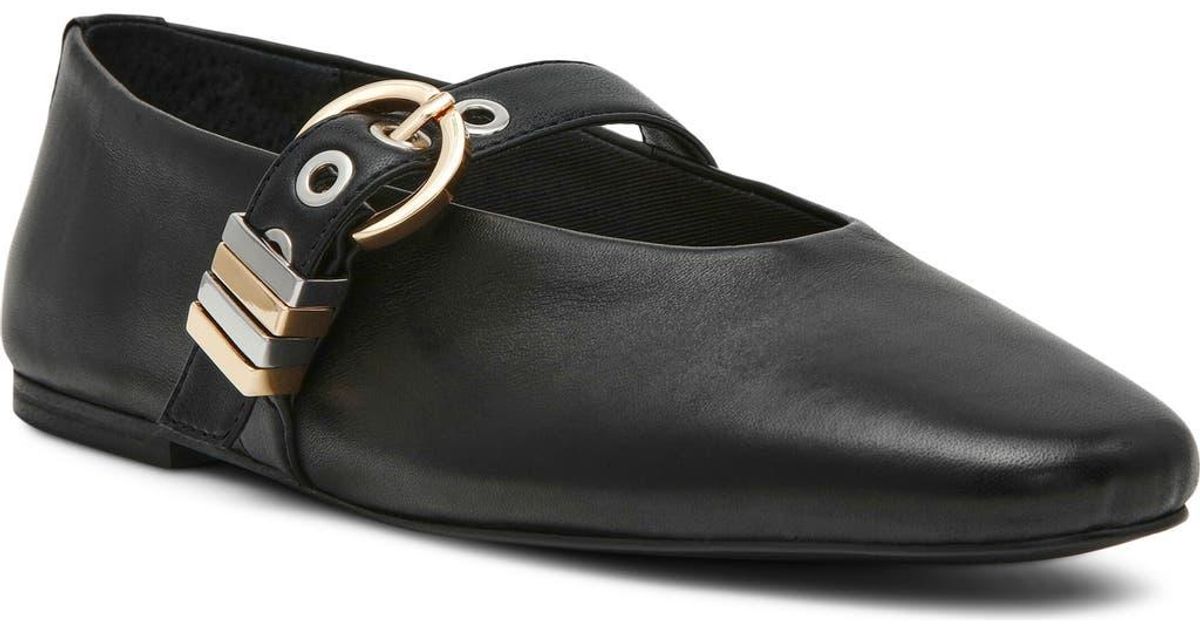 Steve Madden Lucia Mary Jane Flat in Black | Lyst