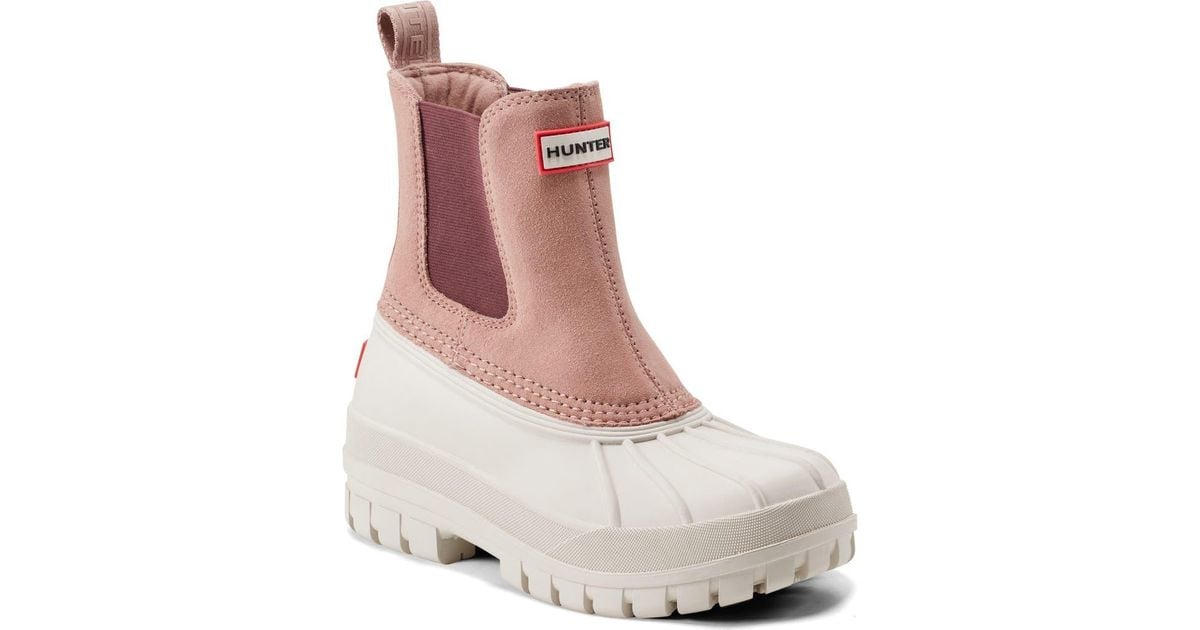 HUNTER Sutton Waterproof Duck Boot in Brown | Lyst