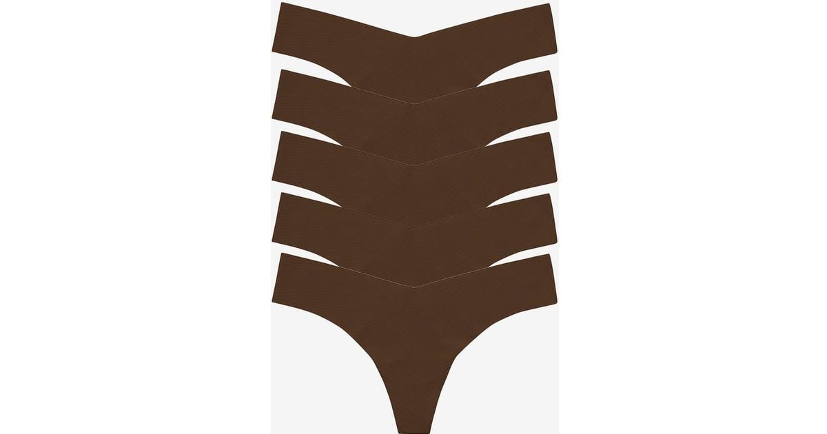 Commando Classic Solid Thong 5-Pack in Brown | Lyst