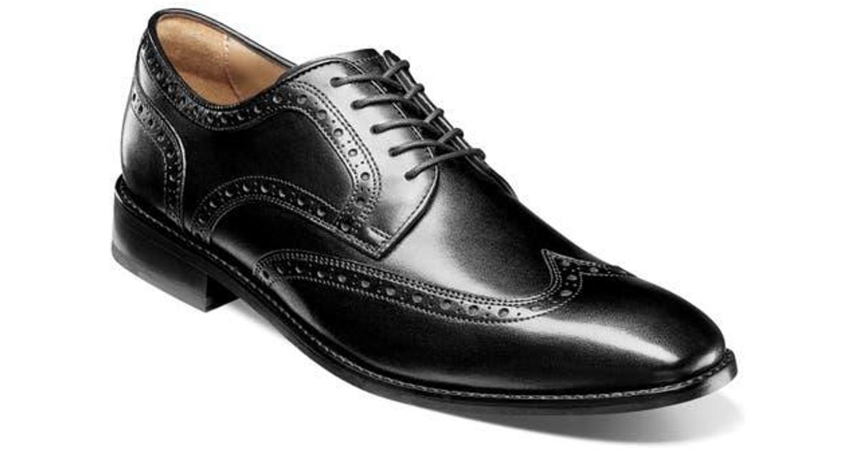 Florsheim Conetta Wingtip Derby in Black for Men | Lyst