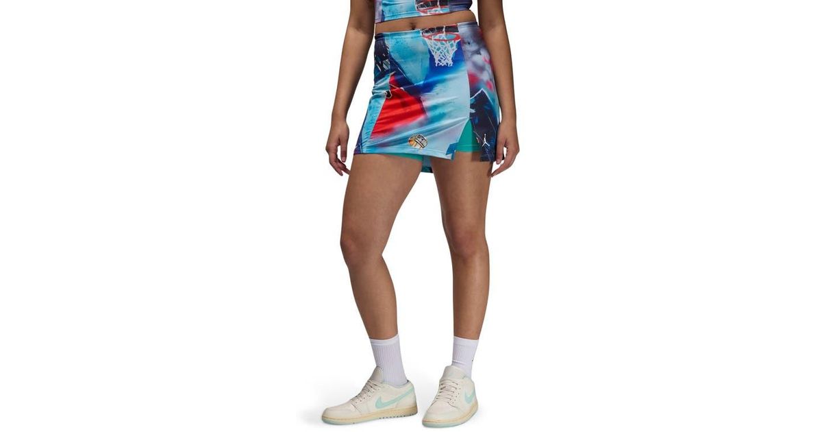 Nike Print Skort in Blue | Lyst
