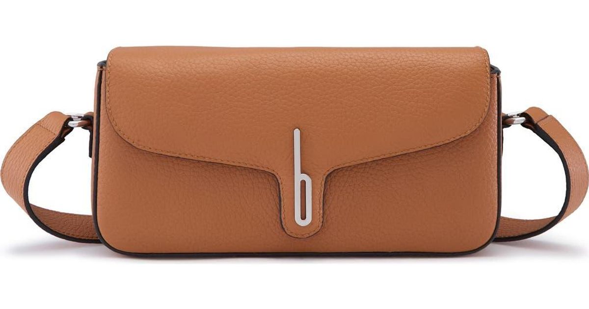 BEHNO Claudia Pebble Leather Crossbody Bag in Brown | Lyst