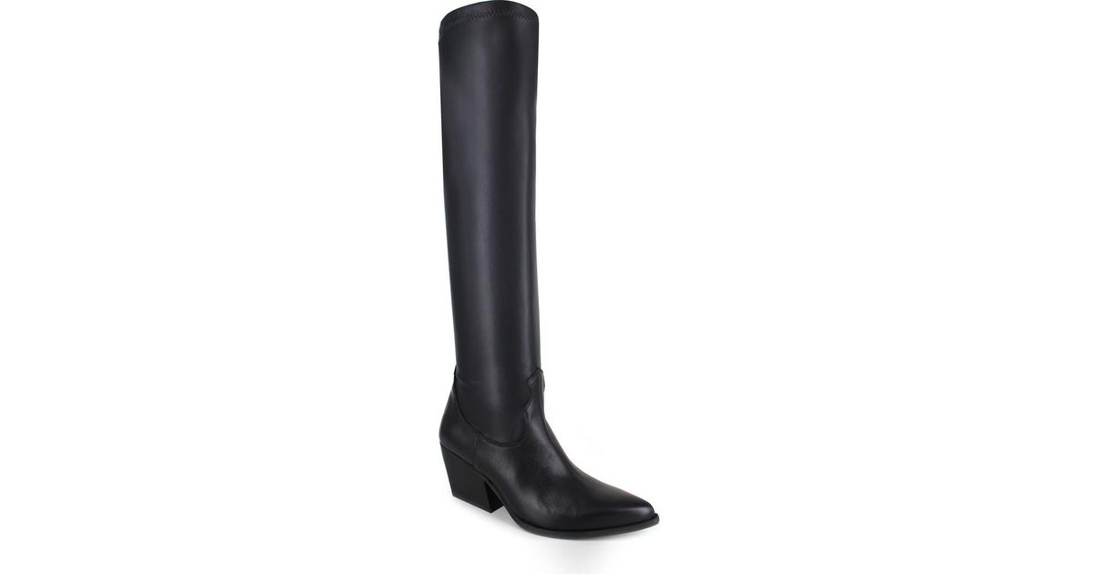 Zigi Betty Water Resistant Knee High Western Boot in Black | Lyst