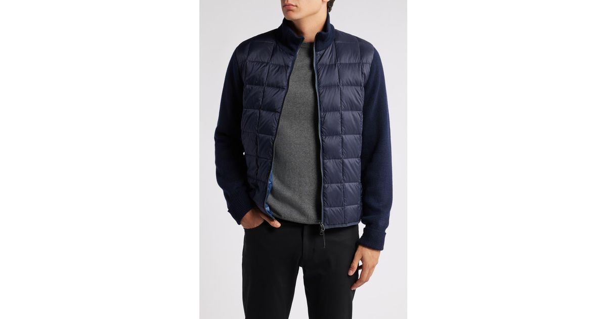 Taion Mixed Media 800 Fill Power Down Jacket in Blue for Men | Lyst
