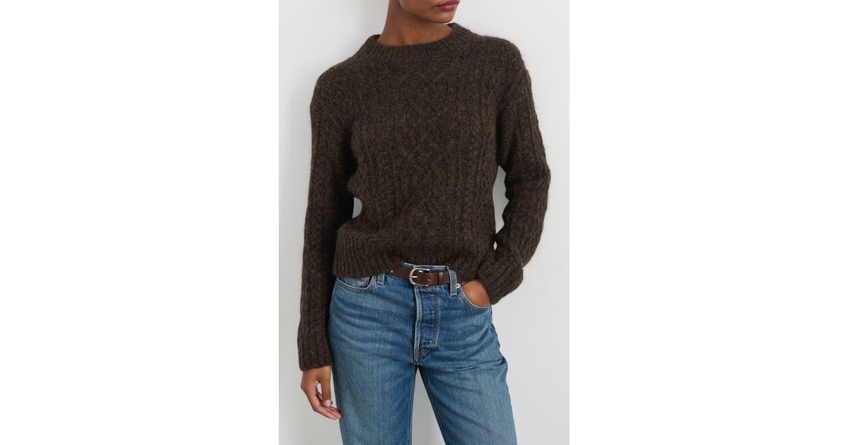 Alex Mill Catskill Cable Sweater in Black | Lyst