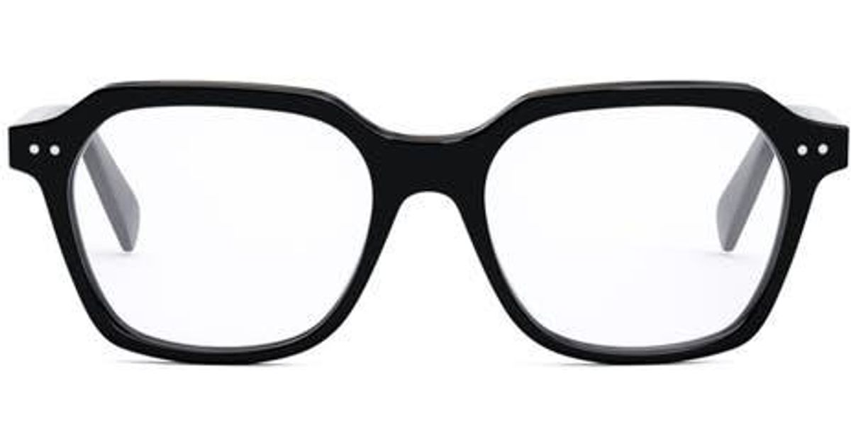 Celine Thin 2 Dots 52Mm Square Optical Glasses in Black | Lyst
