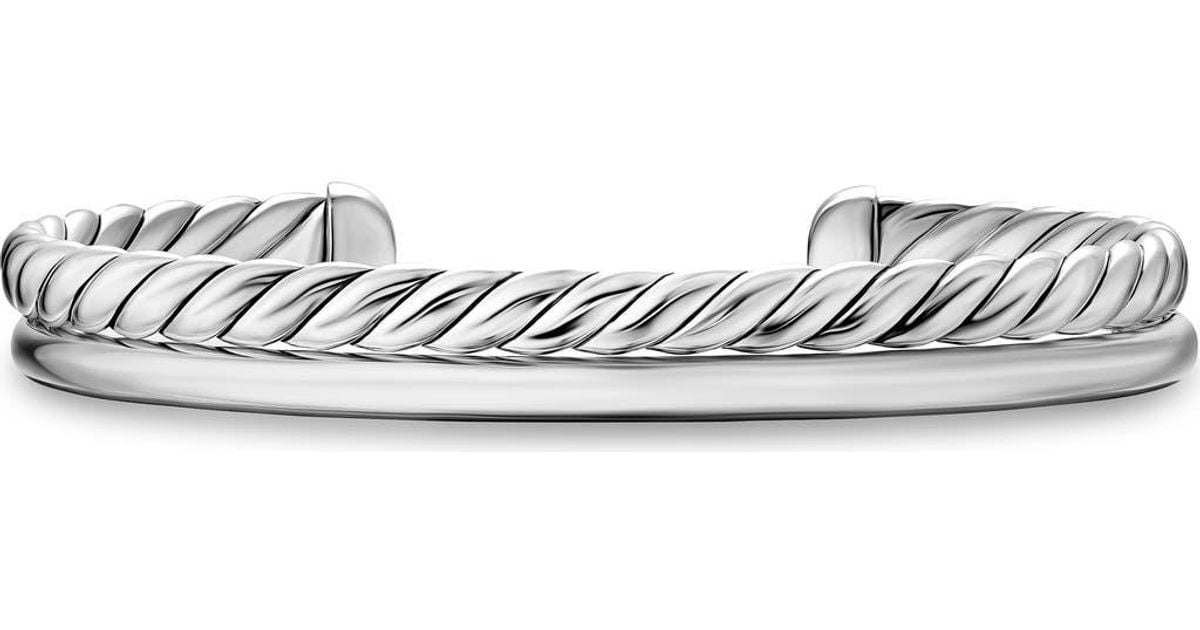David Yurman Dy Mercer Two Row Cuff Bracelet in White | Lyst