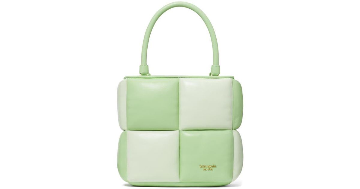 Kate Spade Boxxy Colorblock Quilted Leather Tote in Green | Lyst