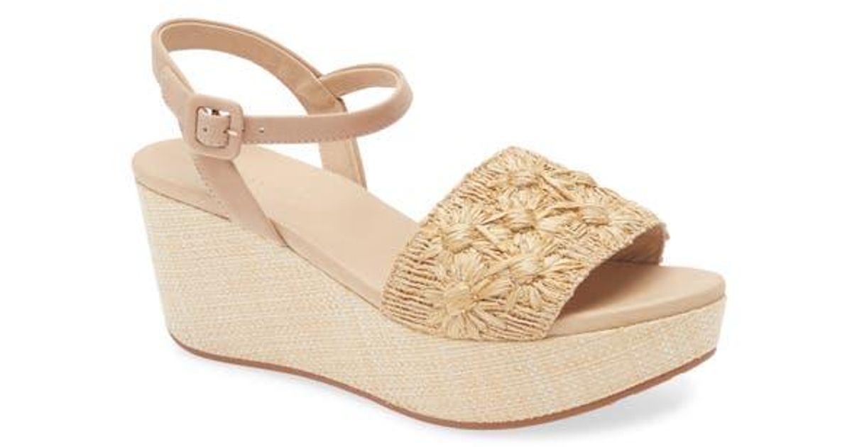 Chocolat Blu Yizzy Ankle Strap Platform Wedge Sandal in Natural | Lyst