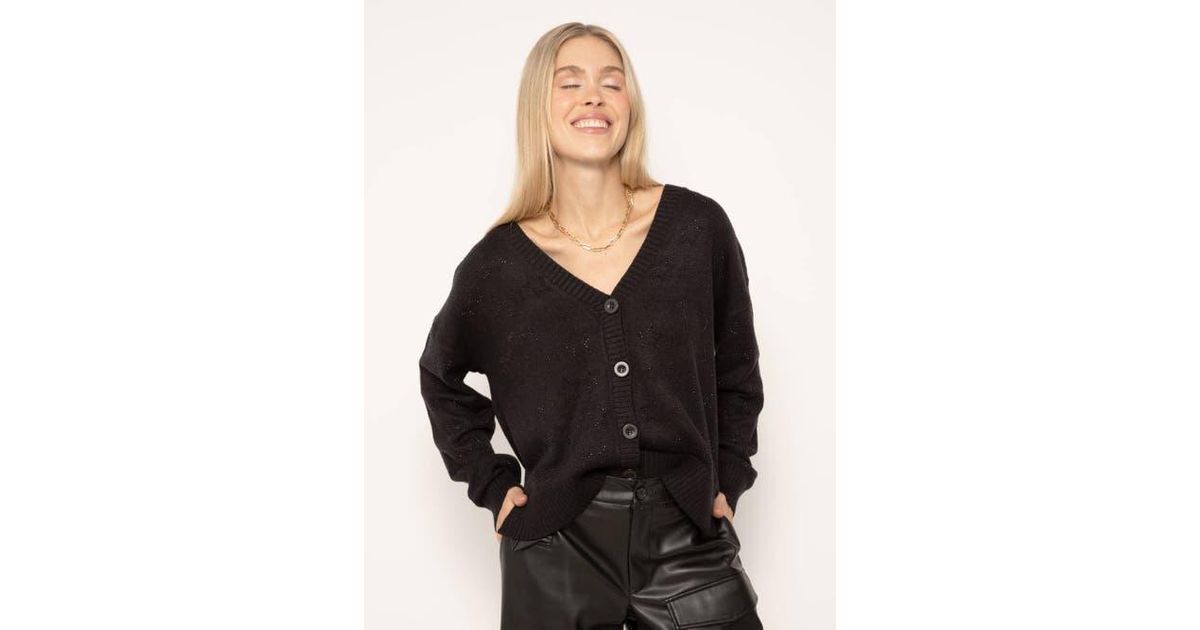 Central Park West June Star Cardigan in Black | Lyst