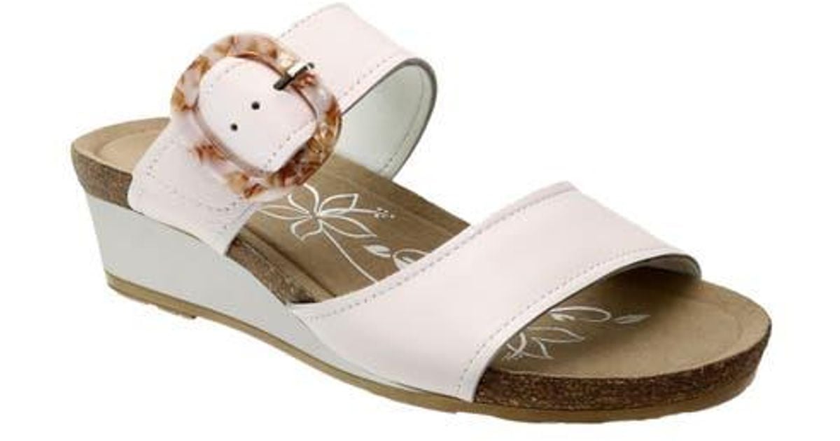 David Tate Fantasy Platform Wedge Slide Sandal in White | Lyst