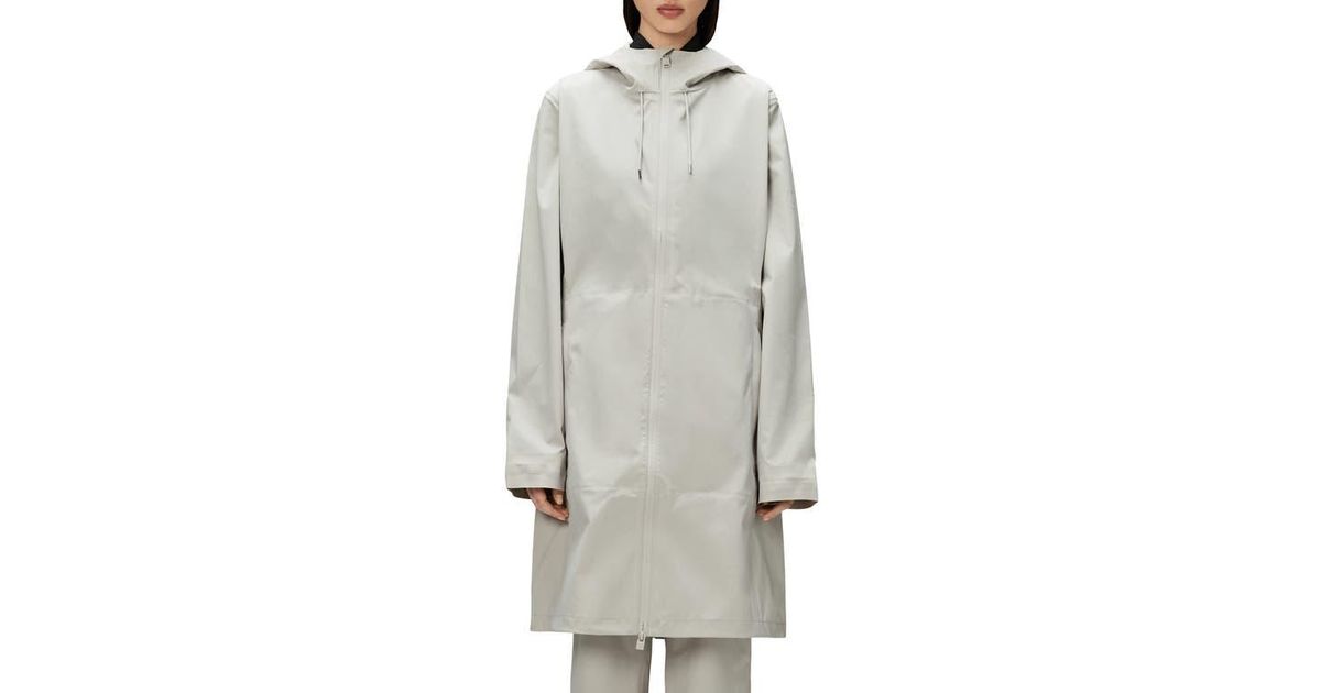 Rains Suva Waterproof Hard Shell Raincoat in Gray | Lyst