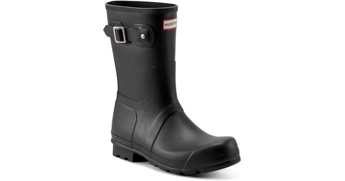 HUNTER Waterproof Original Short Boot in Black for Men | Lyst