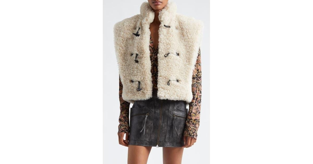 Isabel Marant Alisa Faux Shearling Vest in Natural | Lyst