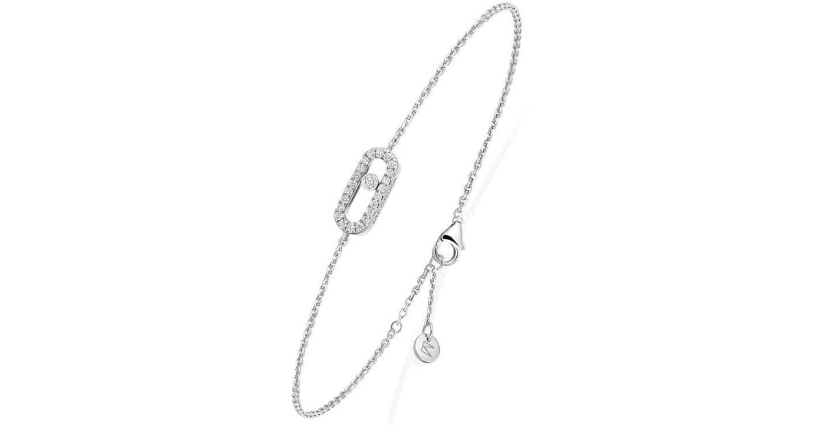 Messika Care Diamond Pavé Station Chain Bracelet in Metallic | Lyst