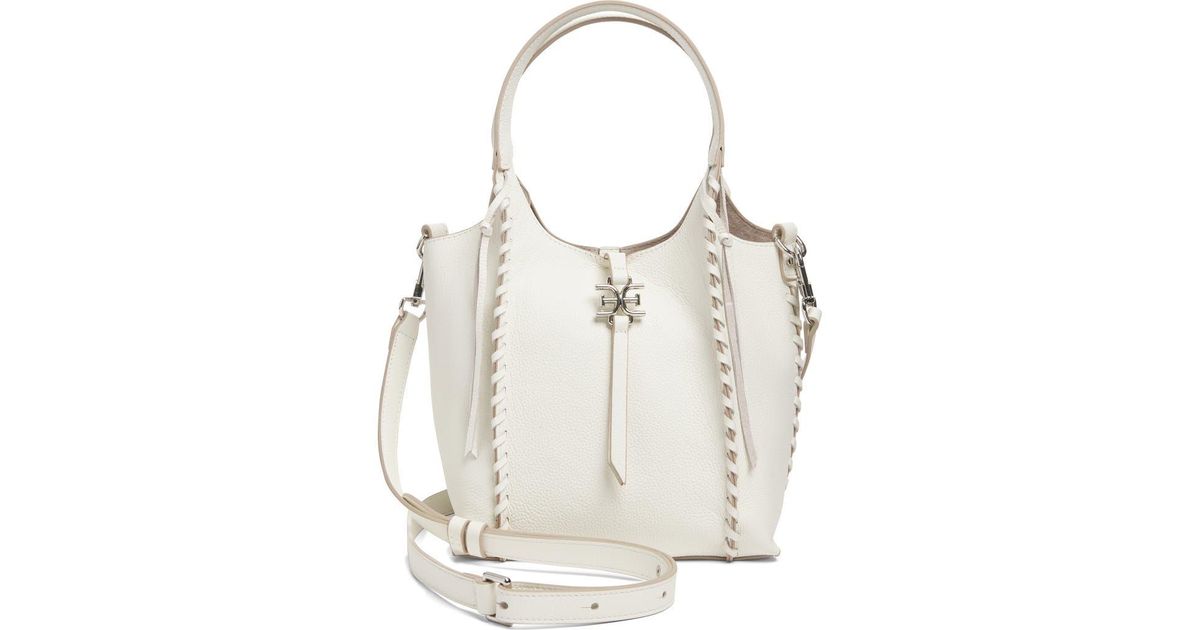 Sam Edelman Sylvia Mini Leather Crossbody Bag in White | Lyst