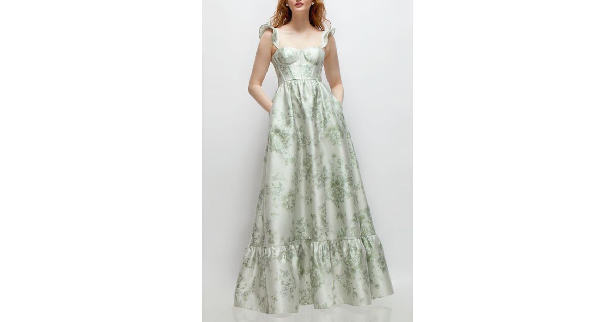 Dessy Collection Floral Corset Gown in Green | Lyst