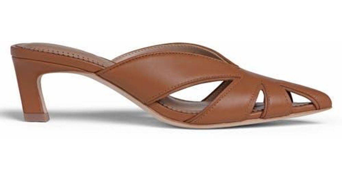 Allegra James Angela Leather Mule in Brown | Lyst