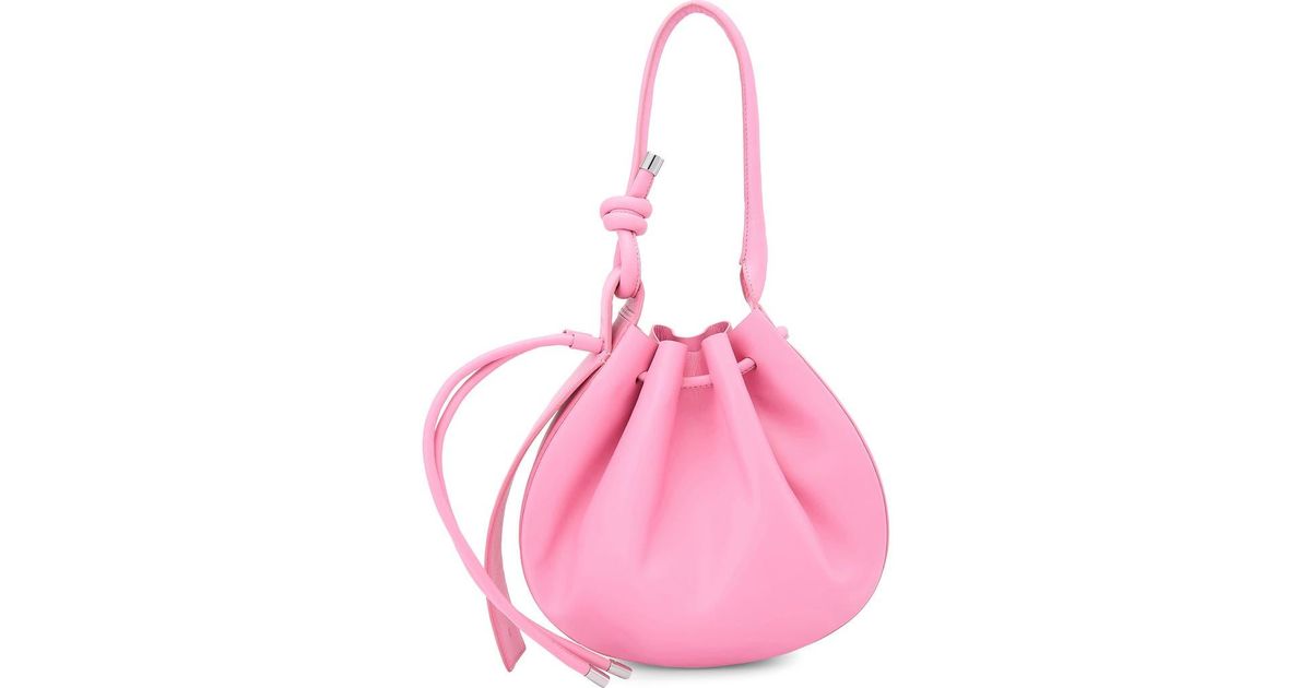 BEHNO Medium Ina Pebble Leather Shoulder Bag in Pink | Lyst