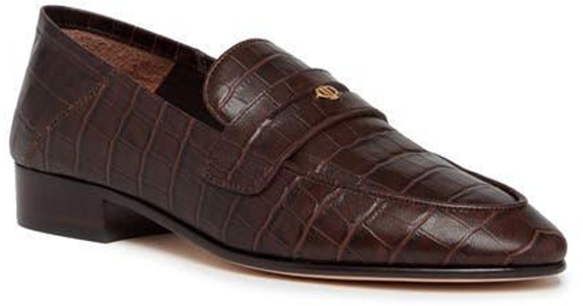 PAIGE Macall Penny Loafer in Brown | Lyst