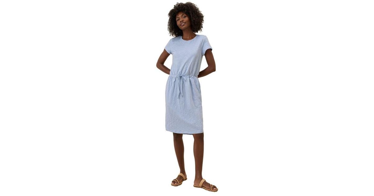 Pact Organic Cotton Relaxed Slub Weekend Dress in Blue | Lyst