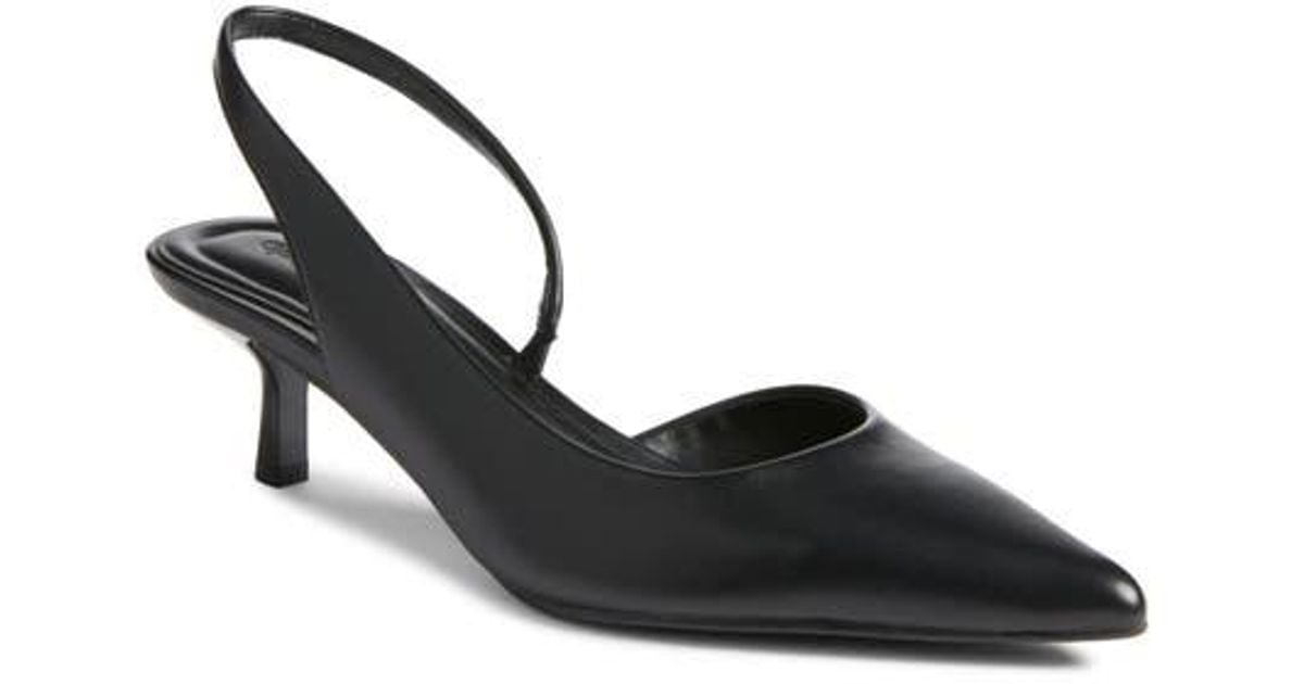 Open Edit Corina Slingback Half D'Orsay Pointed Toe Kitten Heel Pump in ...