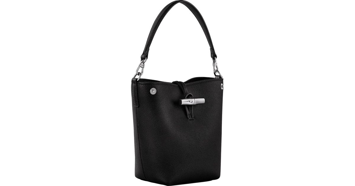Longchamp Extra Small Le Roseau Bucket Bag in Black | Lyst