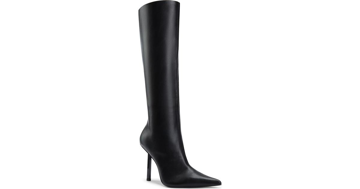 Femme LA Vienna Pointed Toe Knee High Boot in Black | Lyst