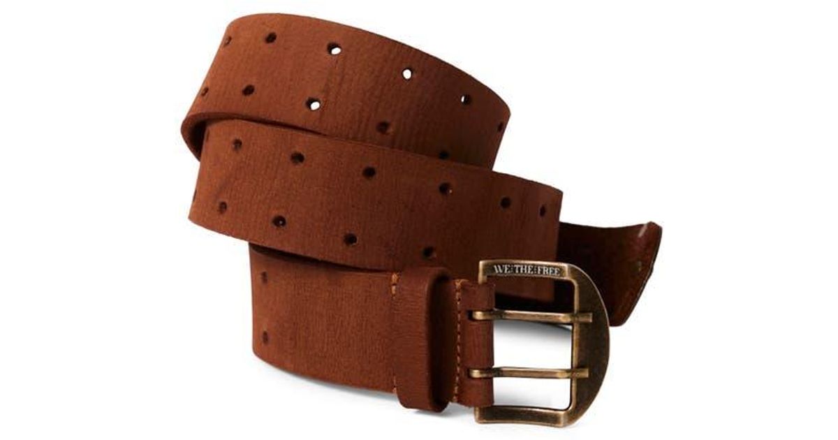 Free People Wtf Double Cross Leather Belt in Brown | Lyst