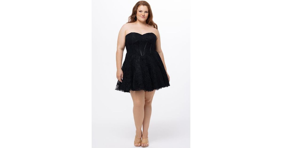 Celebrations by Sydneys Closet Strapless Lace Bustier Plus Size Party ...