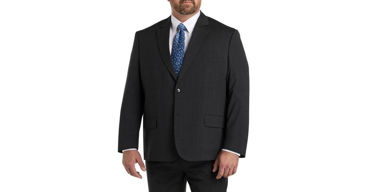 Oak Hill by DXL Big & Tall Jacket Relaxer Windowpane Suit Jacket in ...