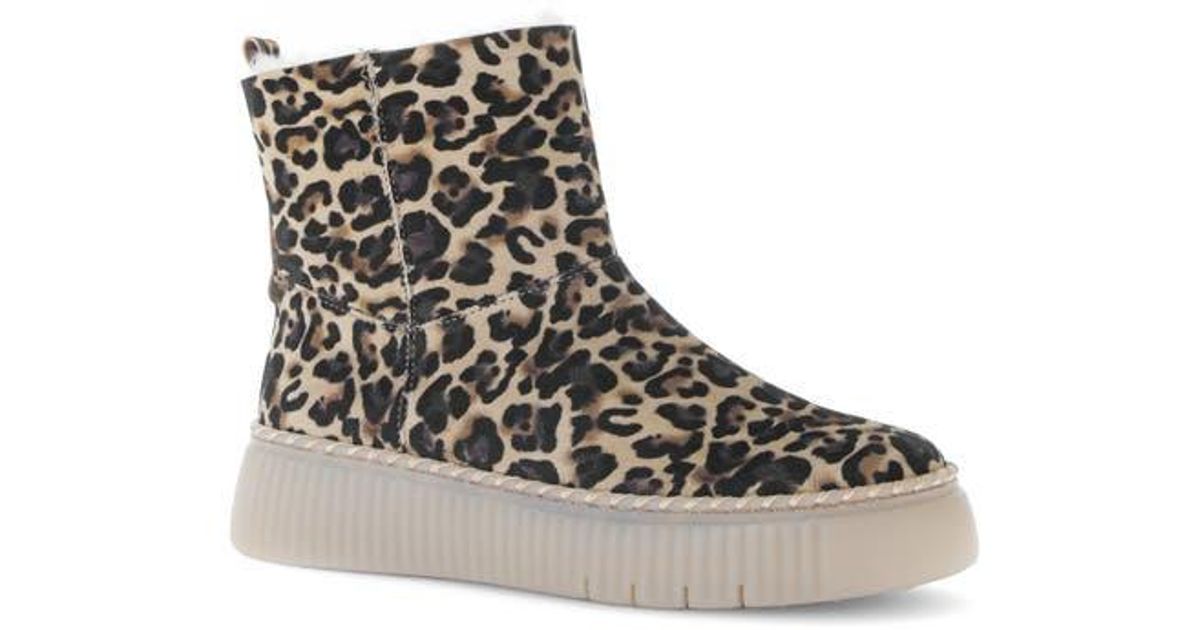 Gabor Genuine Shearling Lined Platform Bootie in Brown | Lyst