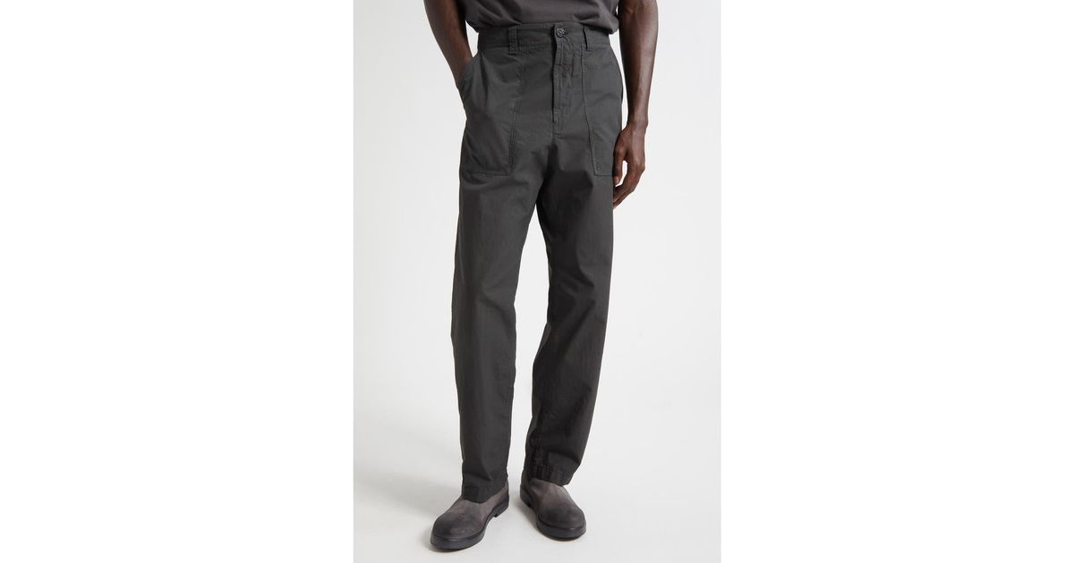 Stone Island Cotton Twill Trousers in Gray for Men | Lyst