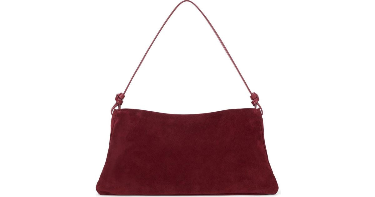 STAUD Wally Suede Shoulder Bag in Red | Lyst