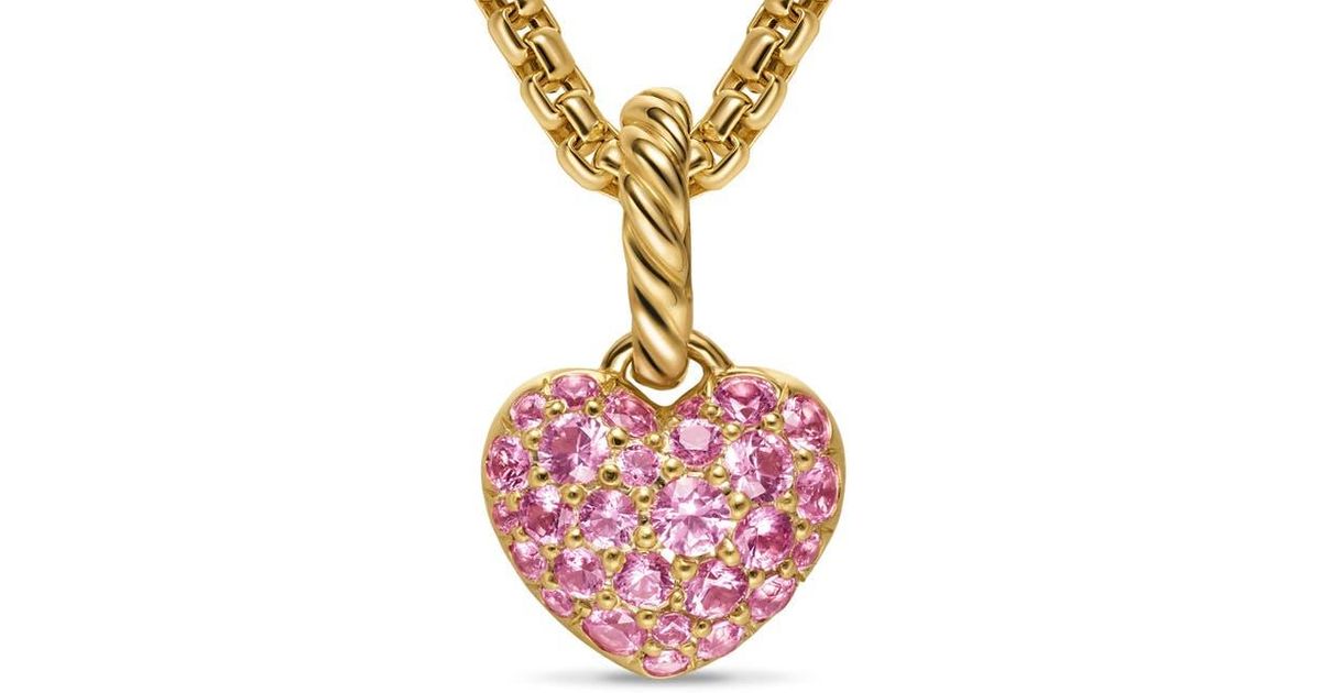 David Yurman Petite Pavé Heart Enhancer in Metallic | Lyst